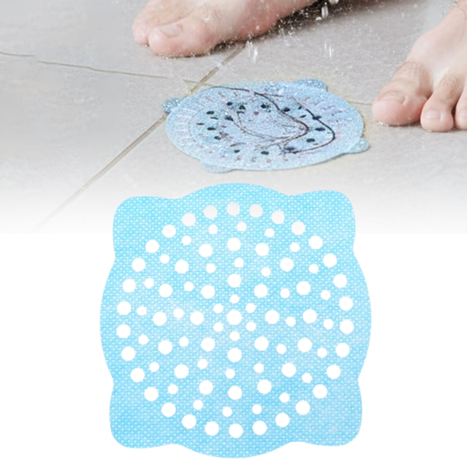 12*12cm Disposable Drain Stickers Bathroom Stopper Catcher Square ...