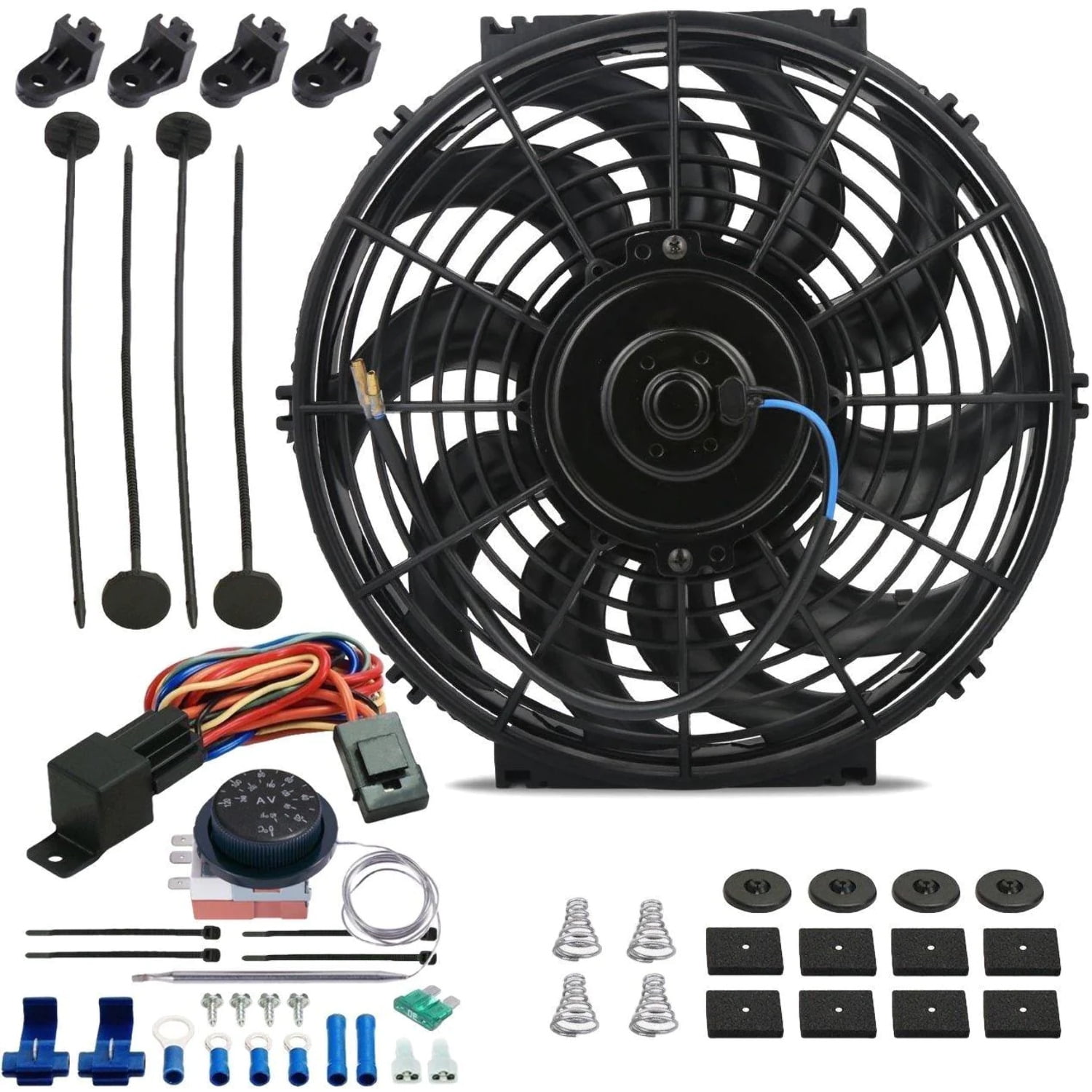 12-13 Inch 130w Electric Radiator Fan Adjustable Temperature Controller ...