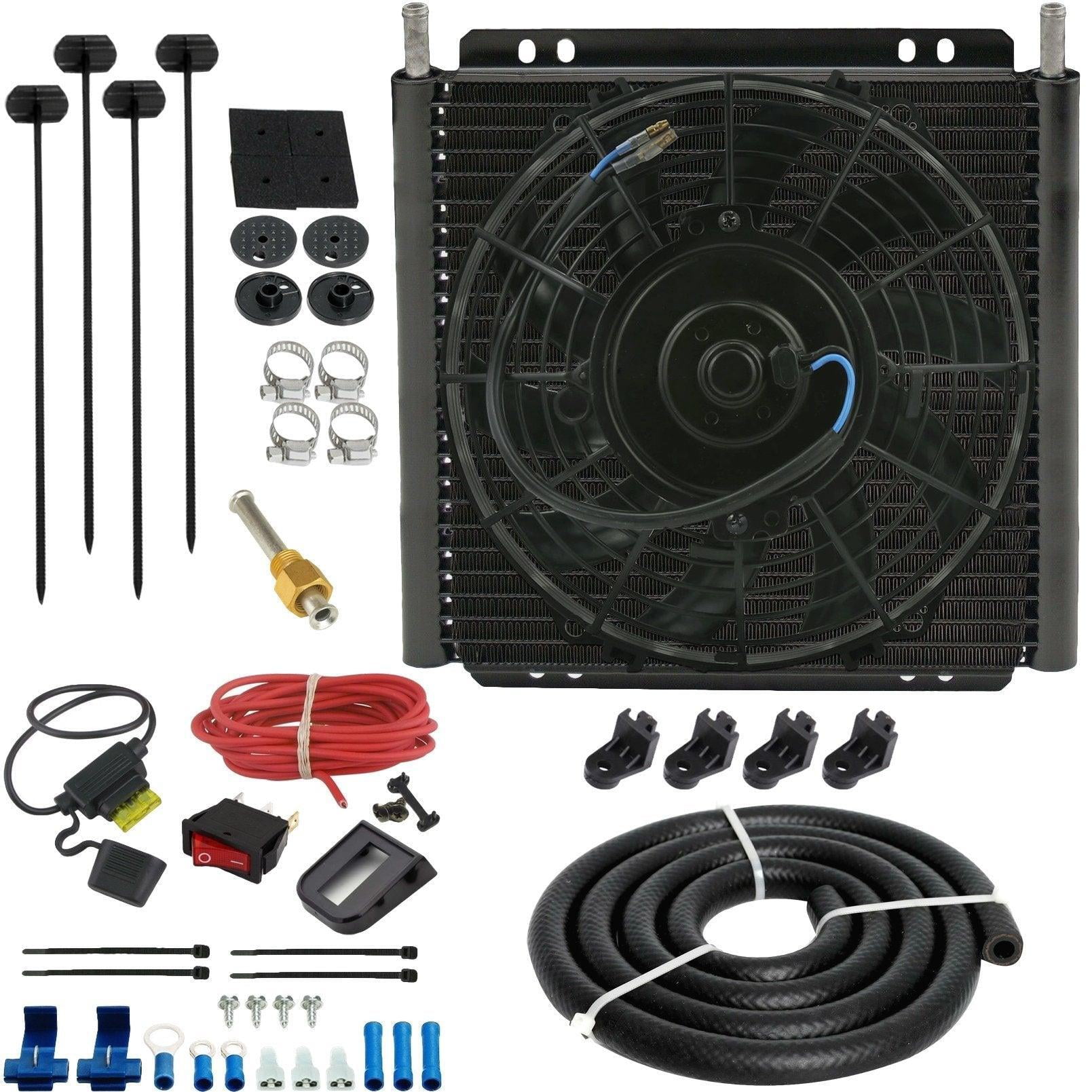 26 Row 6AN Transmission Oil Cooler Electric Fan 12V Rocker Switch ...
