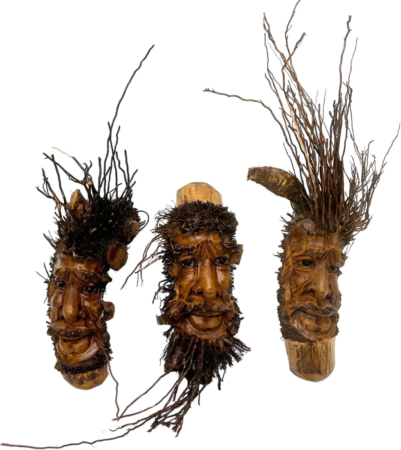 12-13" Tree Spirit Mask Bamboo Root Tiki Bar Deco Hand Crafted ...