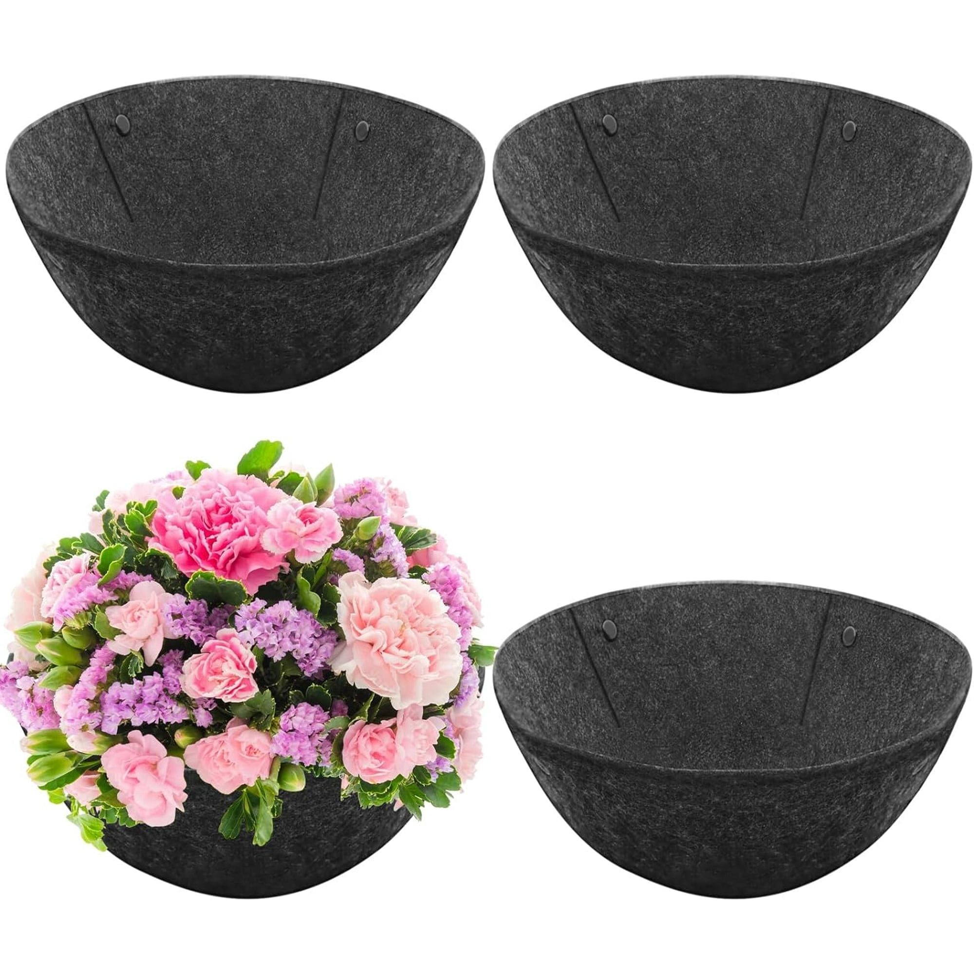 12/14/16 Inch Round Planter Basket Liner, 4Pcs Window Basket Liners ...