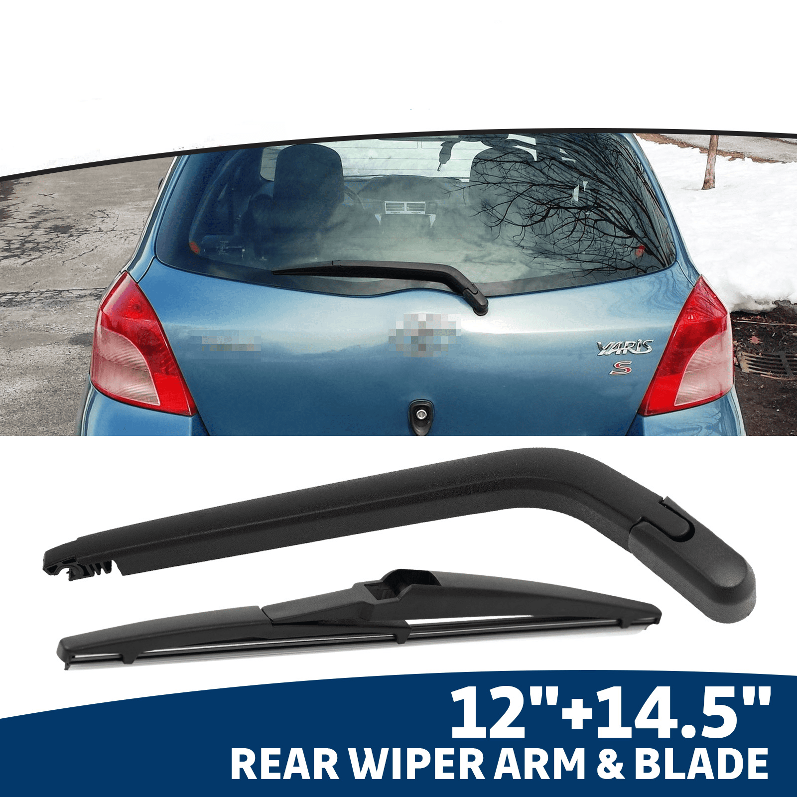 12"+14.5" Rear Windshield Wiper Arm & Blade Set Compatible With Toyota ...