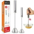 12 &14 Inch Stainless Steel Hand Whisk - Durable & Easy to Use Push ...