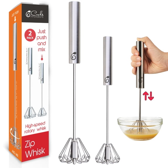 12 &14 Inch Stainless Steel Hand Whisk - Durable & Easy to Use Push ...