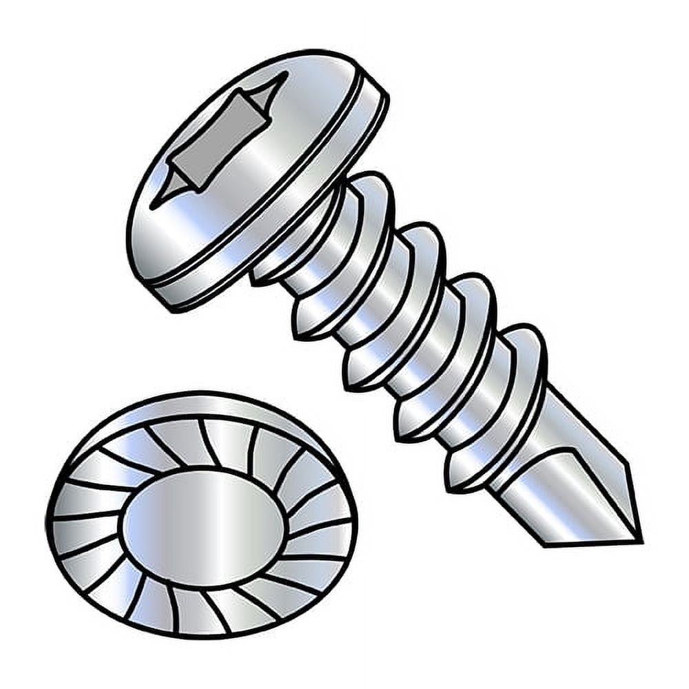 12-14X1 6 Lobe Pan Serrated Full Thread Self Drilling Screw Zinc (Pack ...