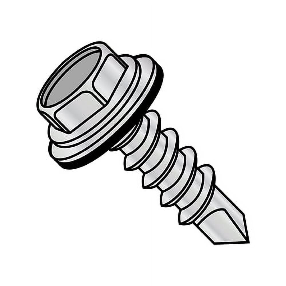 12-14X4 Unslotted Hex Washer Bonded NEO EPDM Washer Self Drill Full ...