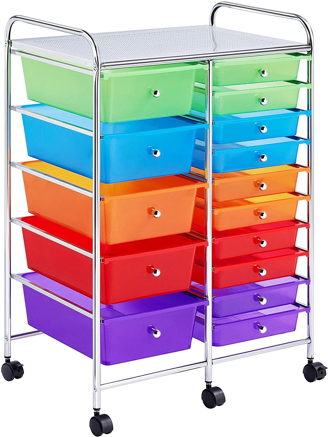 12 /15/ 20 Drawers Rolling Storage Cart Multipurpose Movable Organizer ...