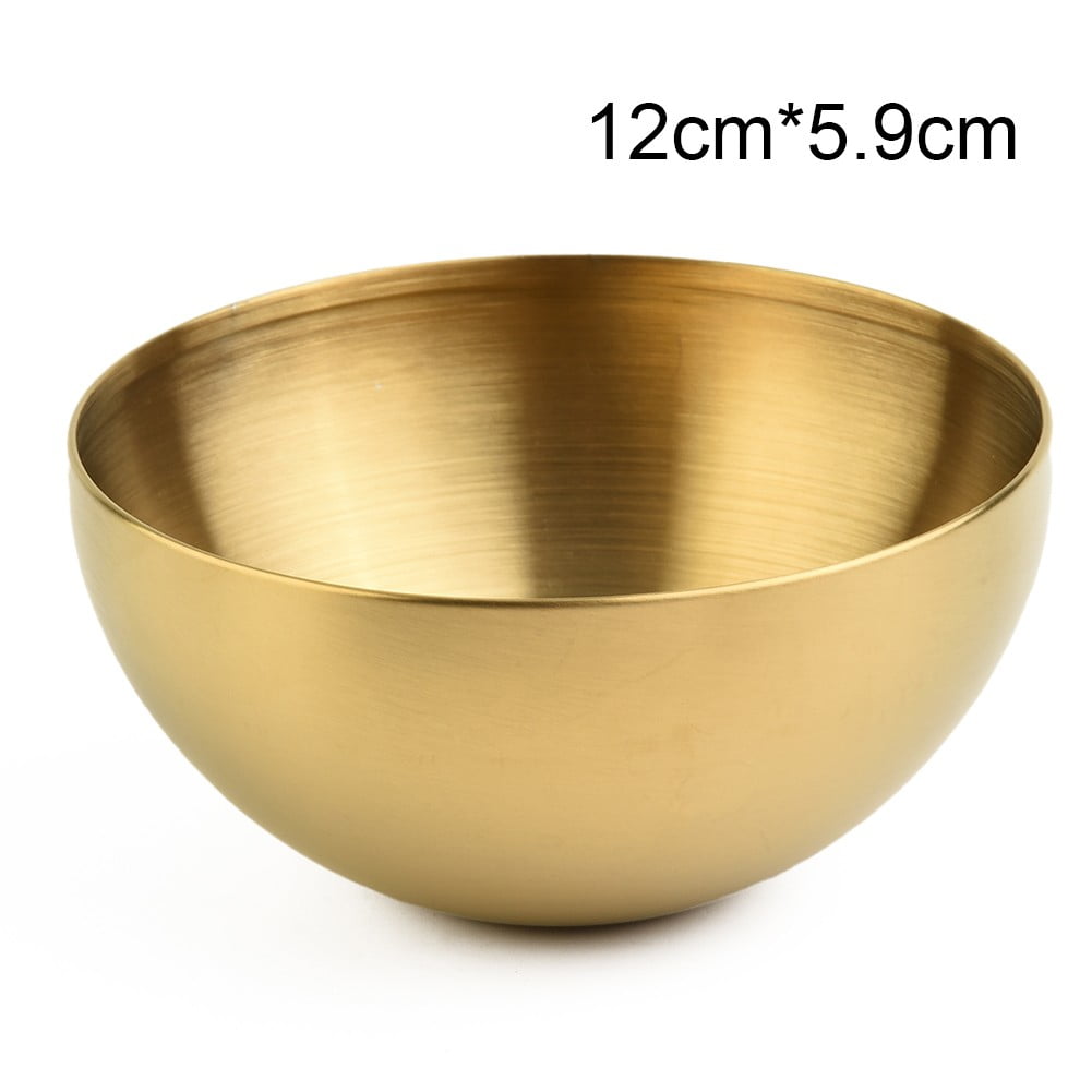 12/15/20cm Stainless Steel Salad Bowl, Rice Noodle Ramen Bowl, Gold ...