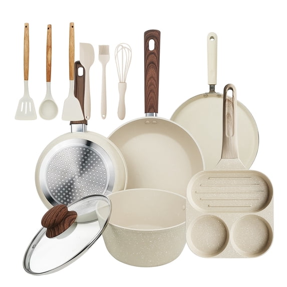 12/15 pcs Nonstick Pots Pans Set, Cookware Set With Frying Pan Saucepan ...