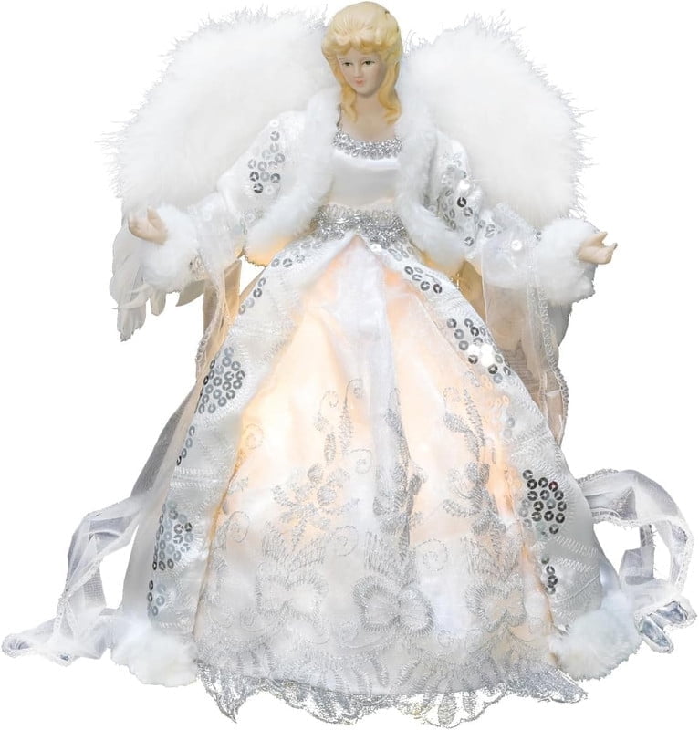 12" 15LED Christmas Tree Topper Angel with Lights, Xmas Tree Toppers ...