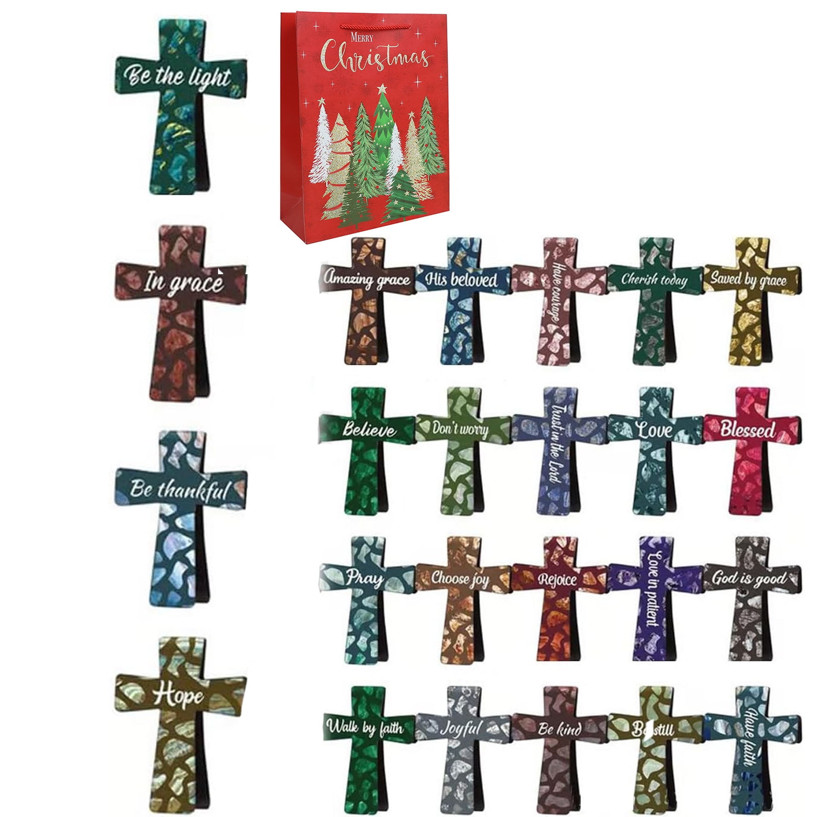 12/16/24 Pcs Magnetic Christian Religious Cross Bookmark with ...