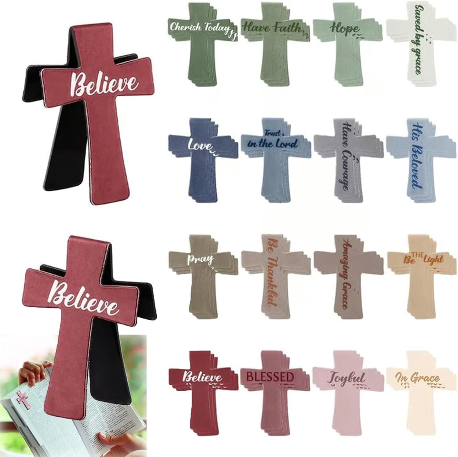 12/16/24 Pcs Magnetic Cross Bookmarks Gifts for Bible Study, Readers ...
