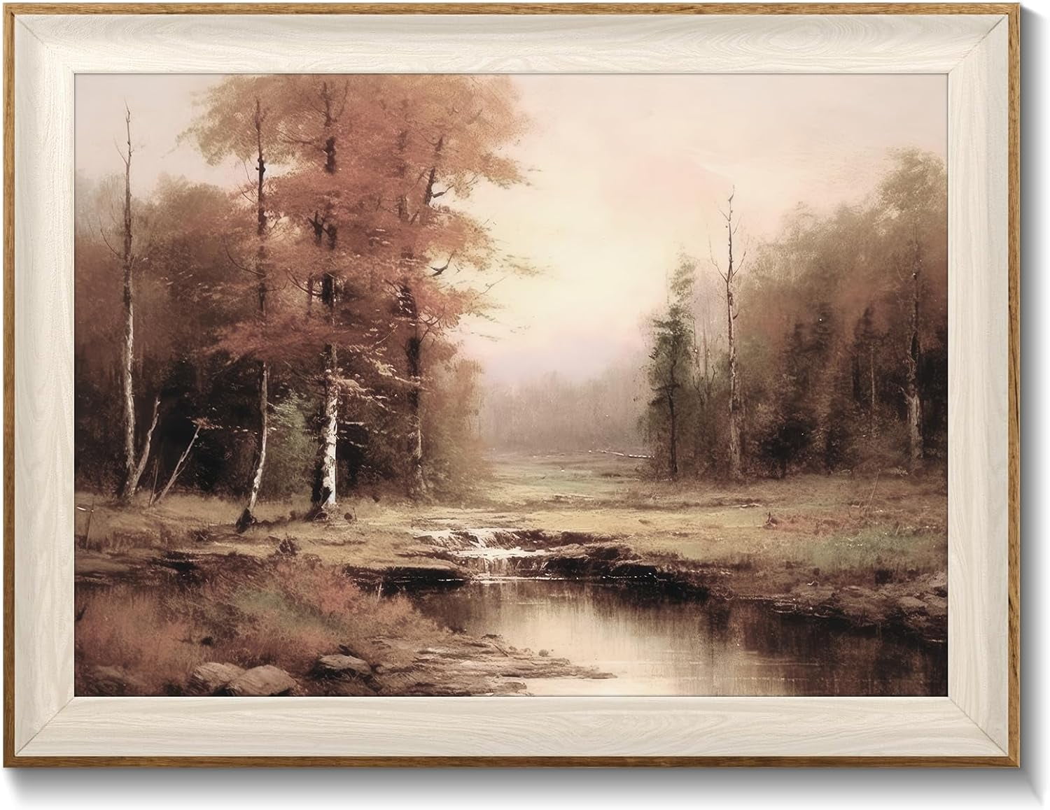 12"×16" Vintage Framed Wall Art, Autumn Countryside Landscape Canvas ...