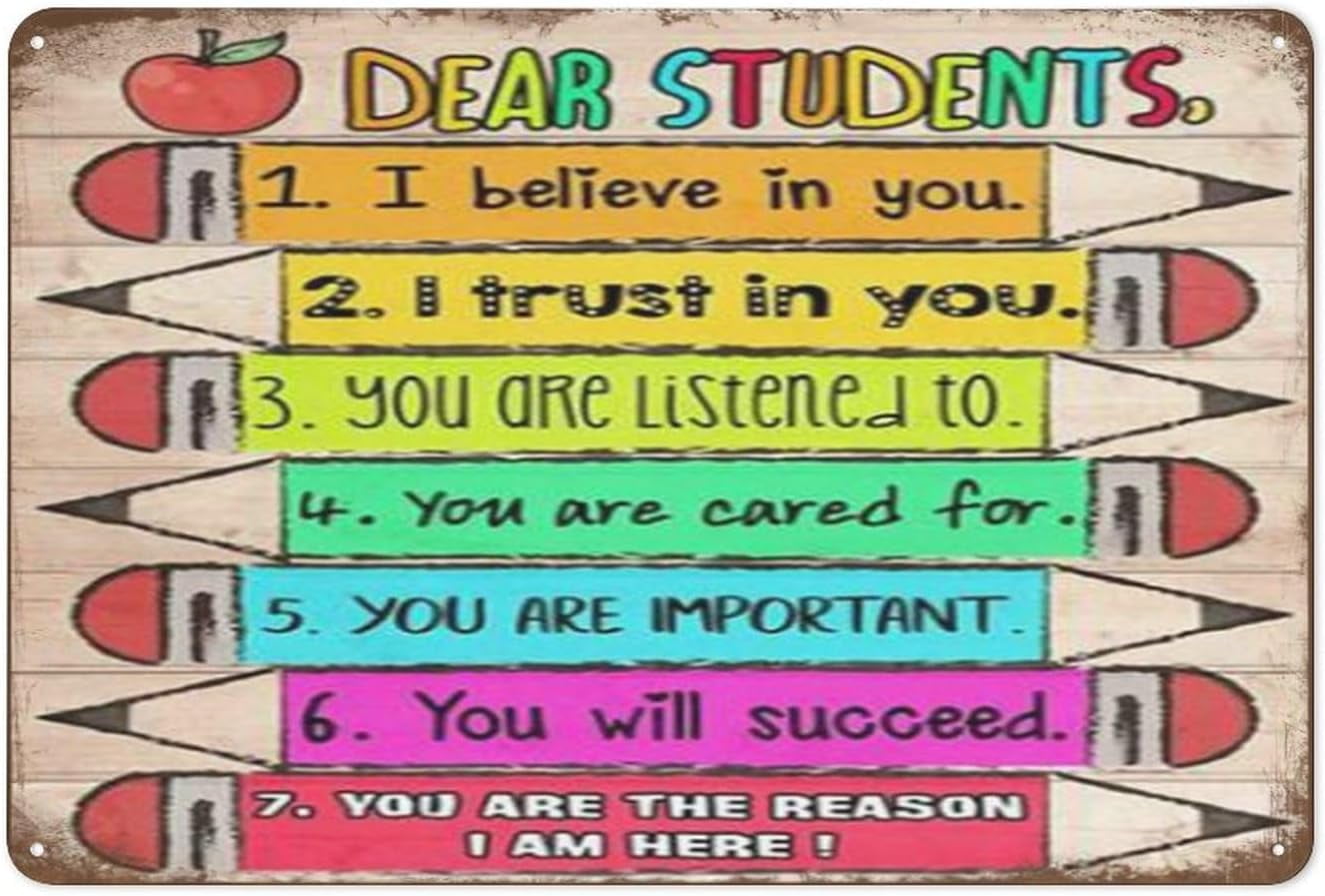 12×16 inch Dear Student I Believe In You Teacher Poster Positive ...