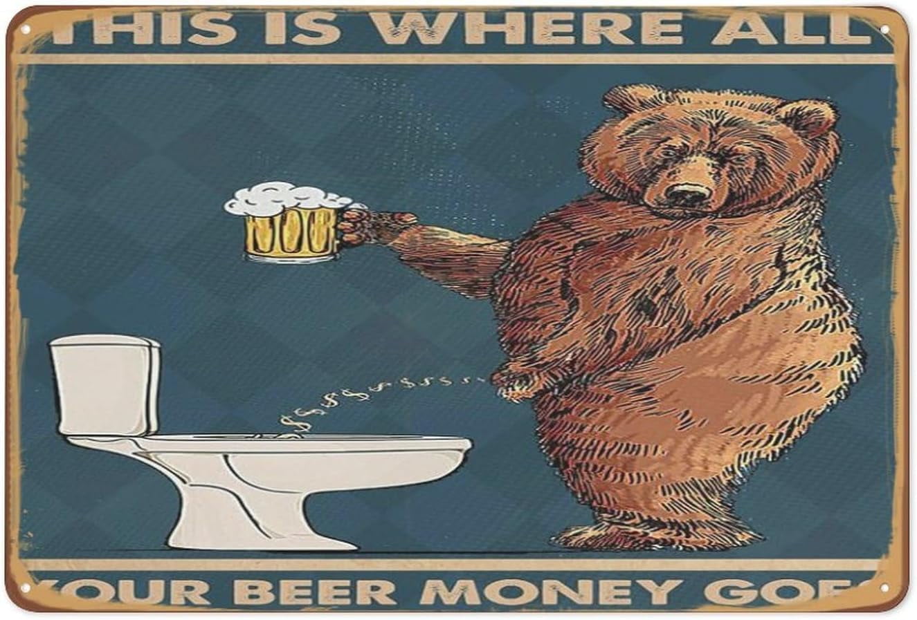 12×16 inch Grumpy Bear This Is Where All Your Beer Money Goes Poster ...