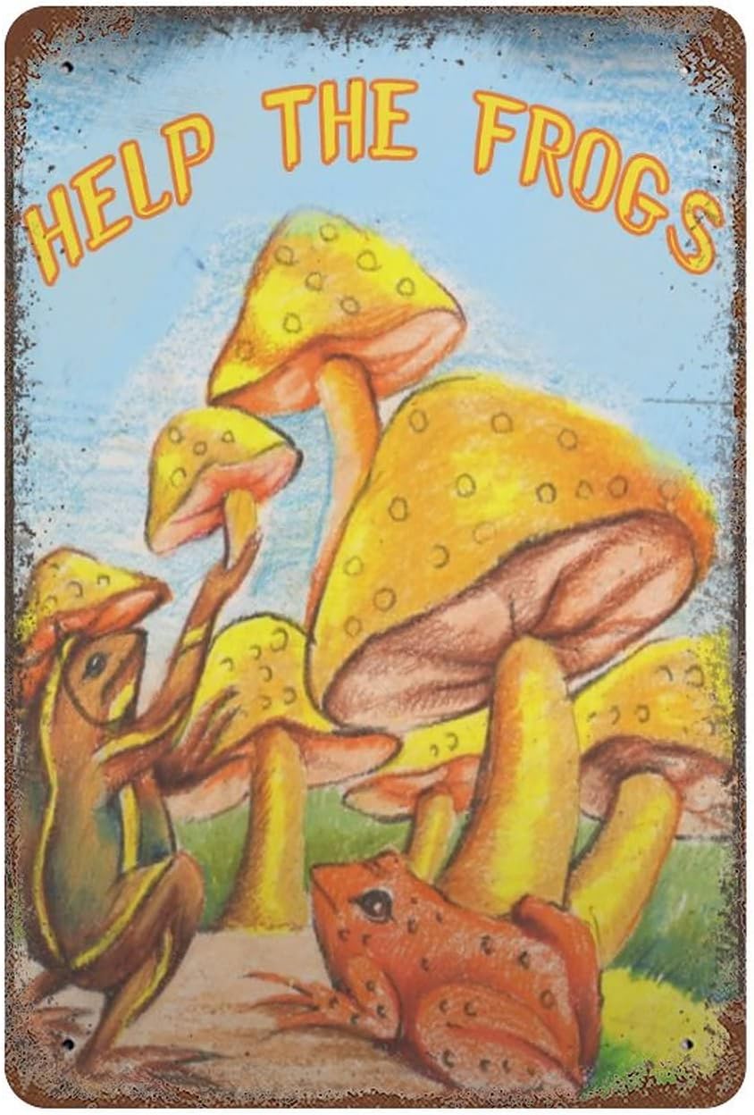 12×16 inch Help the frogs,Funny Frog Mushroom Bedroom Door Decor ...