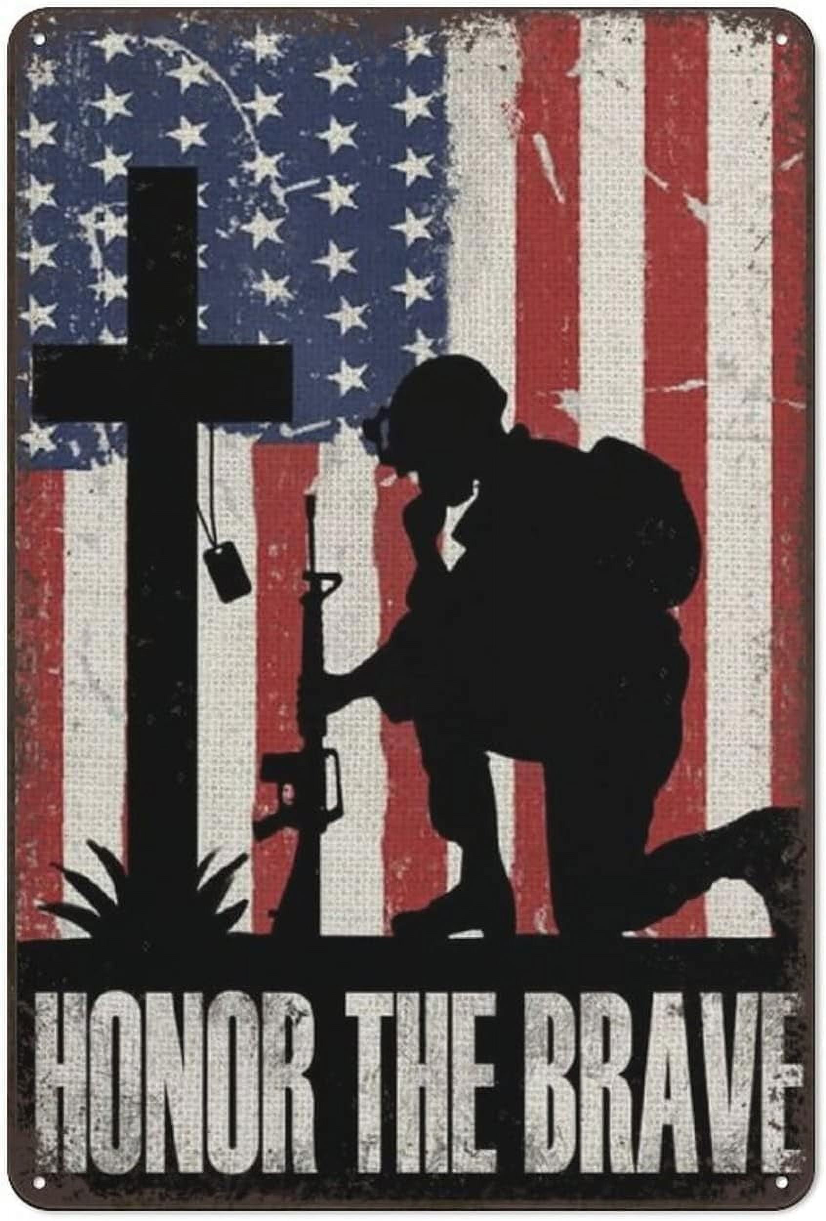 12×16 inch Memorial Day American Soldier Cross 4th Of July Patrioctic ...