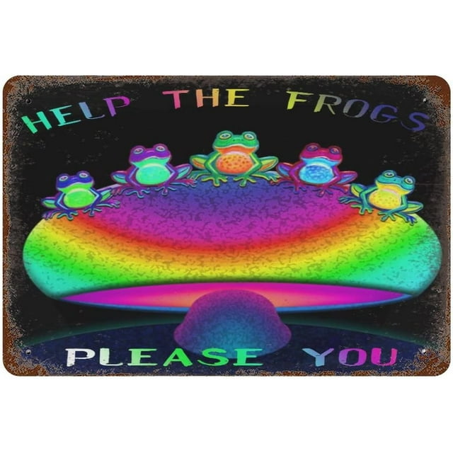 12×16 inch Please you Help the frogs,Funny Frog Mushroom Bedroom Door ...