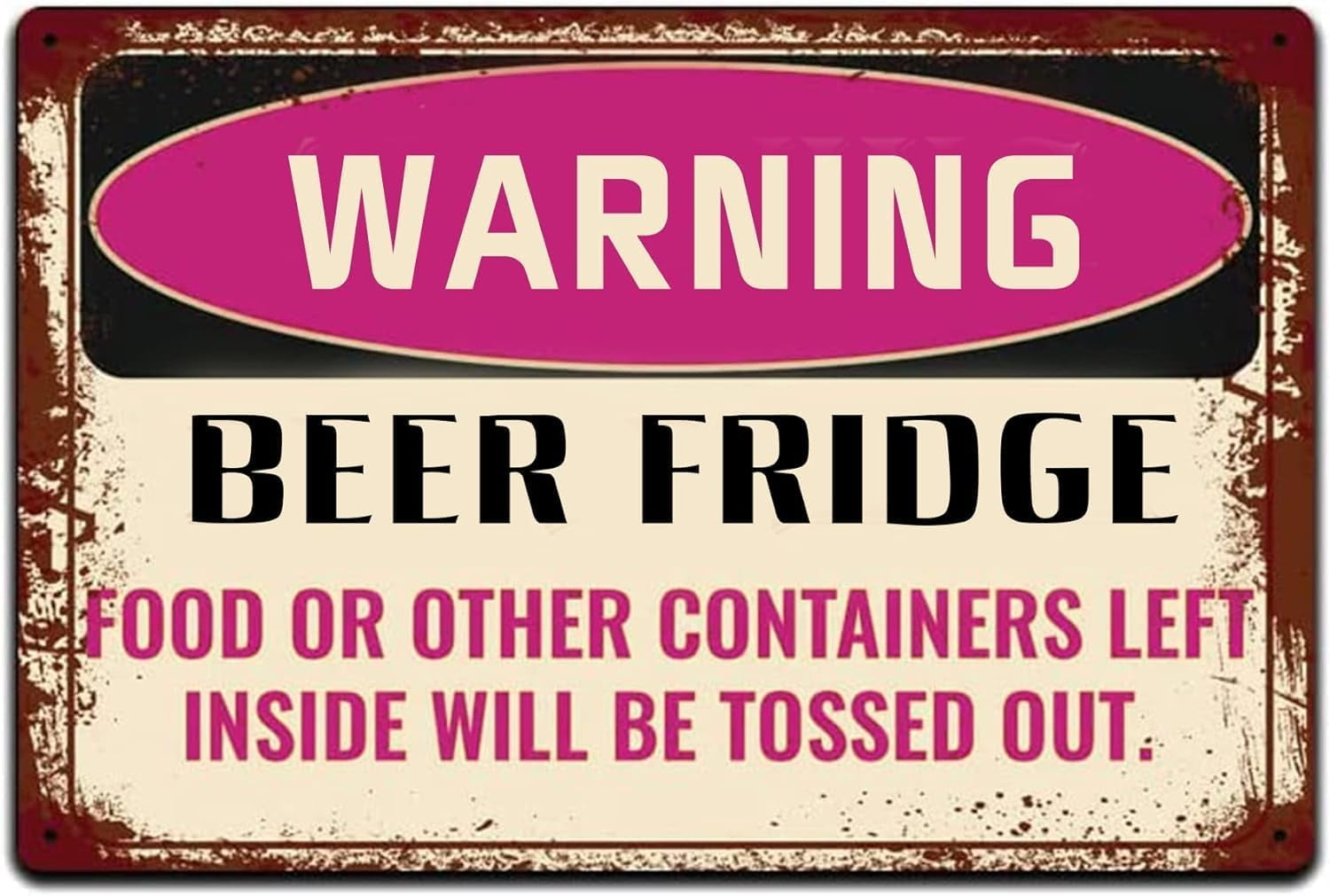 12×16 inch Warning Beer Fridge Home Wall DéCor Tin Signs Man Cave Decor ...