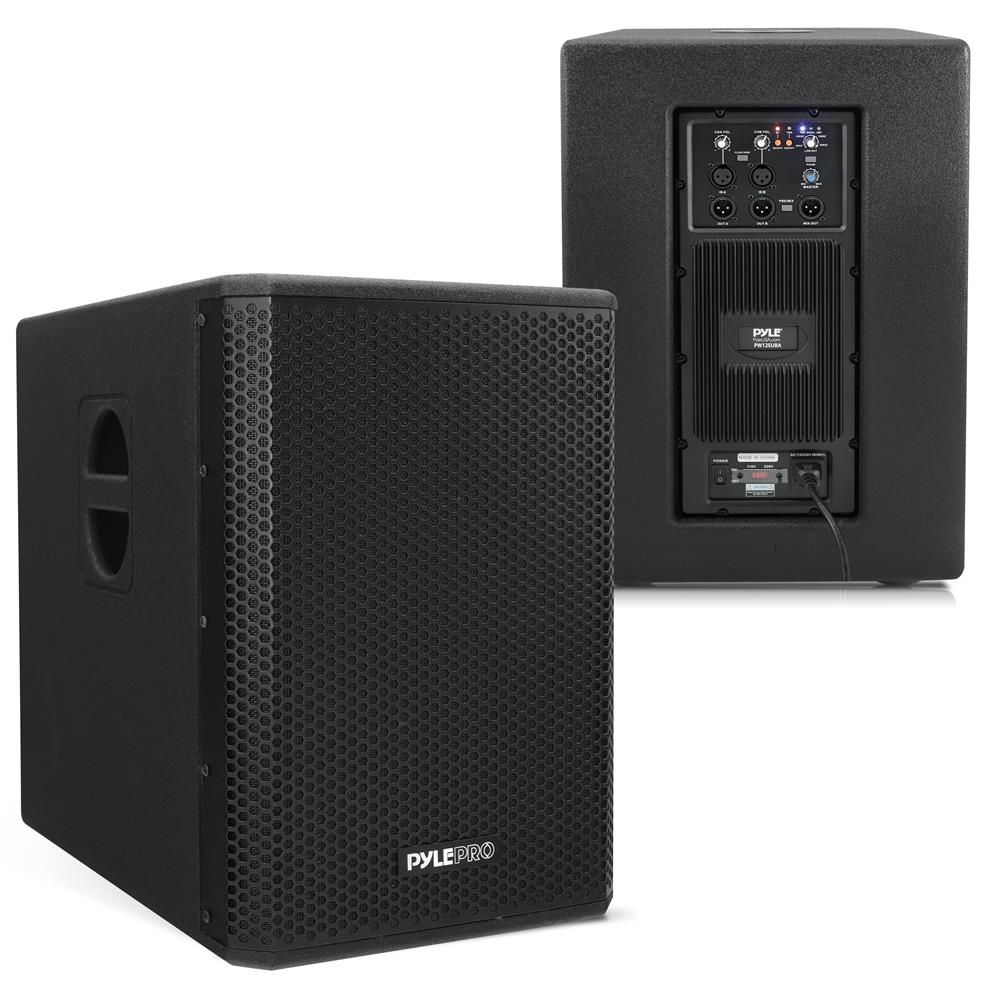 12" 1600W Active Powered Subwoofer Box System with Professional Design ...