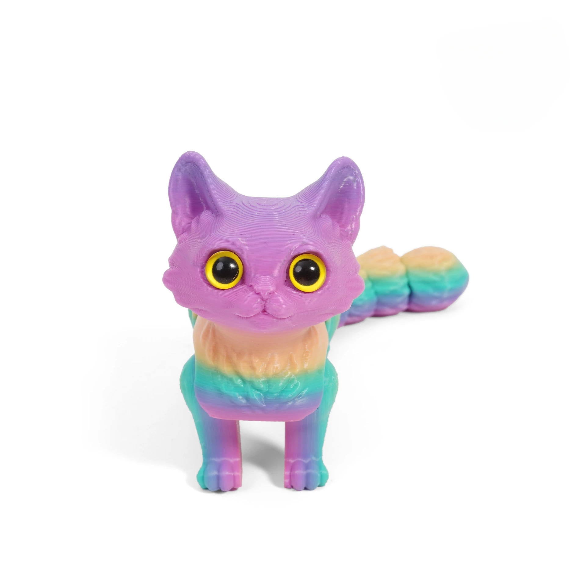 12/16cm 3D Printed Articulated Cute Cats Figurine Miniature Living Room ...
