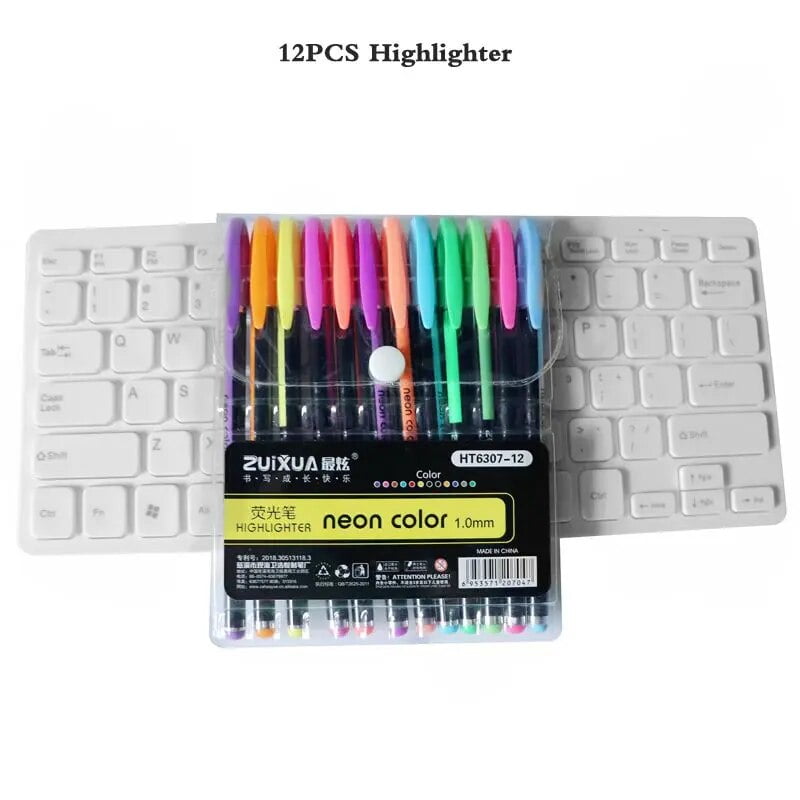 12/18/24 Colors Gel Pen Set Pastel Metallic Neon Glitter Pens For Adult ...