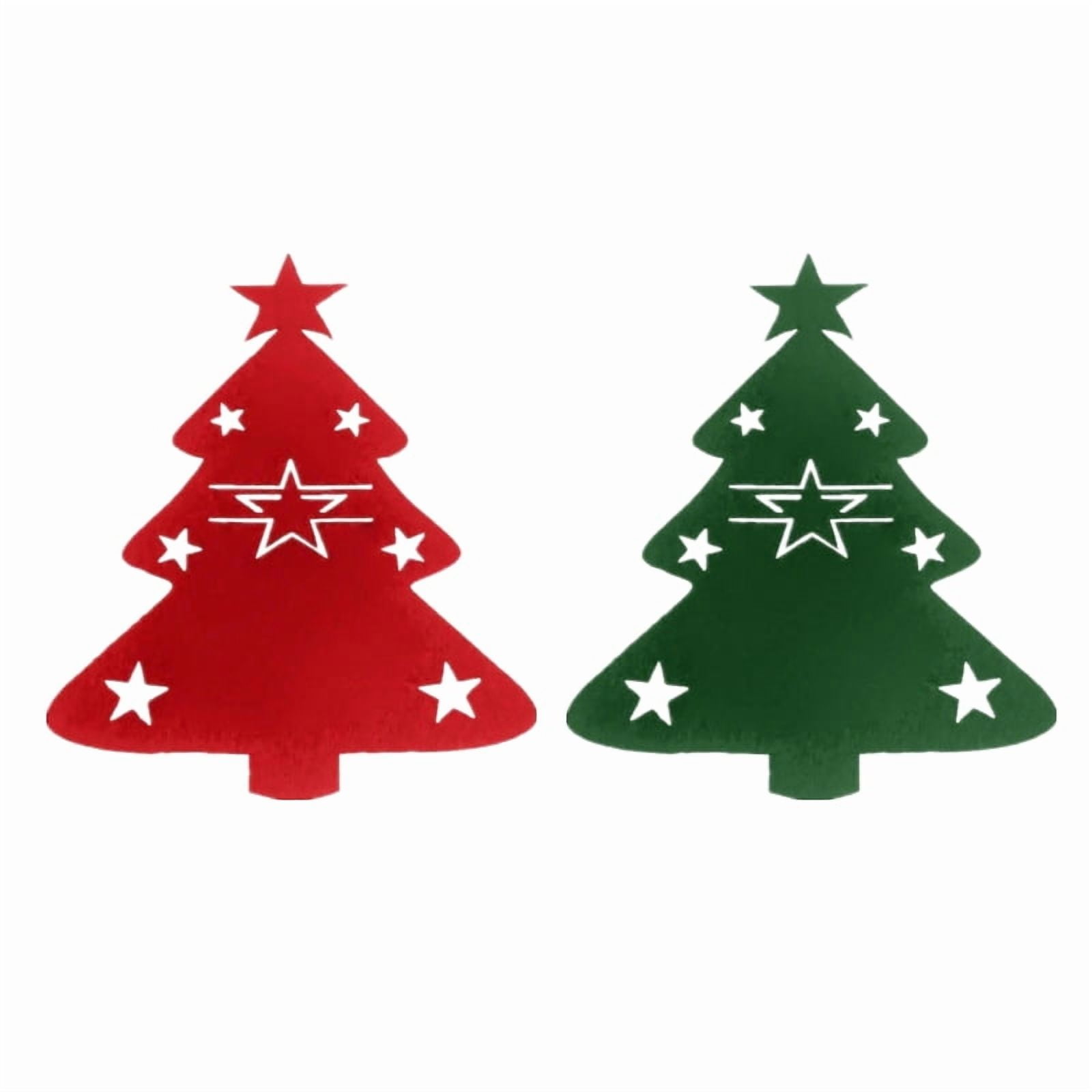 12-1PC Felt Christmas Tree Cutlery Rack Fork Spoon Bag Christmas Table ...