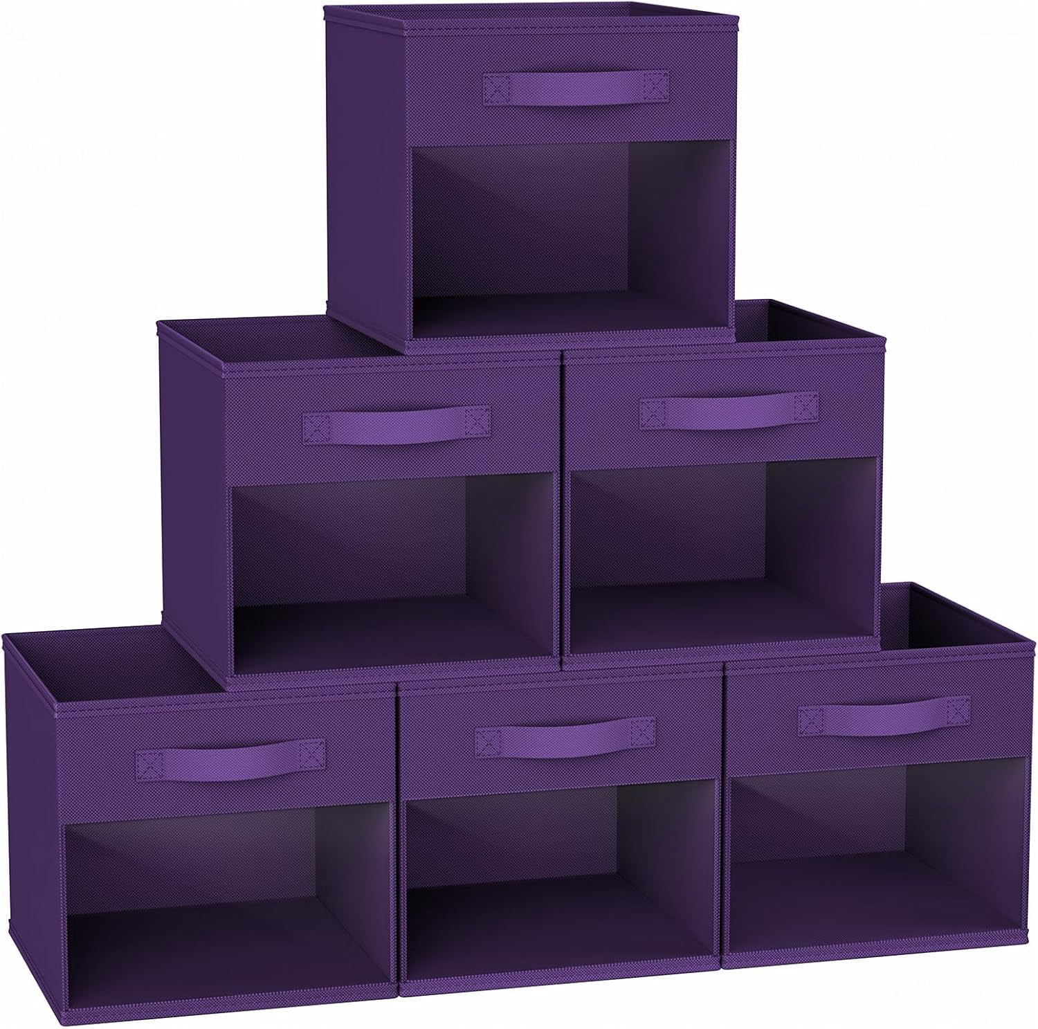 12.2-Inch Collapsible Storage Bins with Handles, 6 Pack Fabric Storage ...