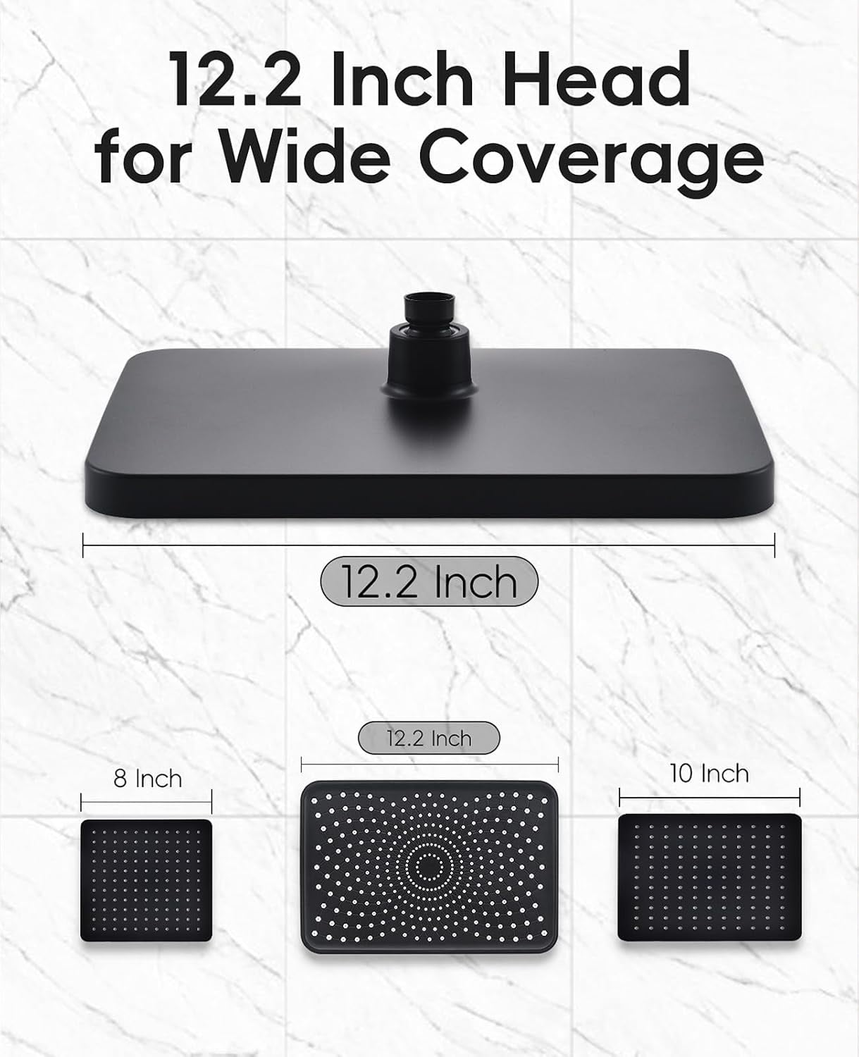 12.2" Premium Rainfall Shower Head with Handheld Combo | High Pressure ...