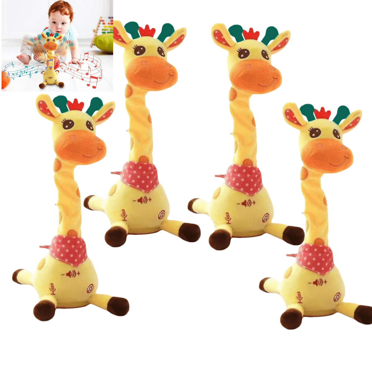 12" 2025 Upgrade Musical Giraffe Toy – Sings, Dances & Repeats What You ...