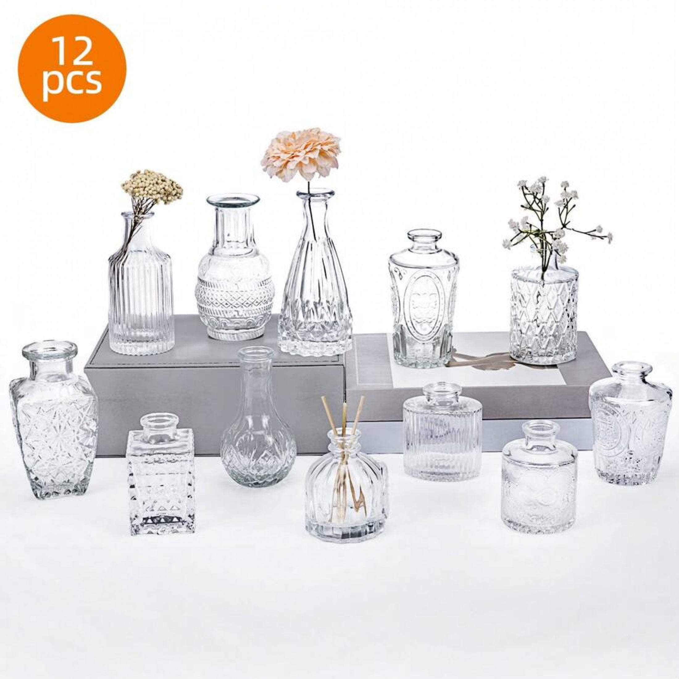 12/24/30/48pcs Bud Vases, Small Vase For Flowers, Clear Glass Vase For ...