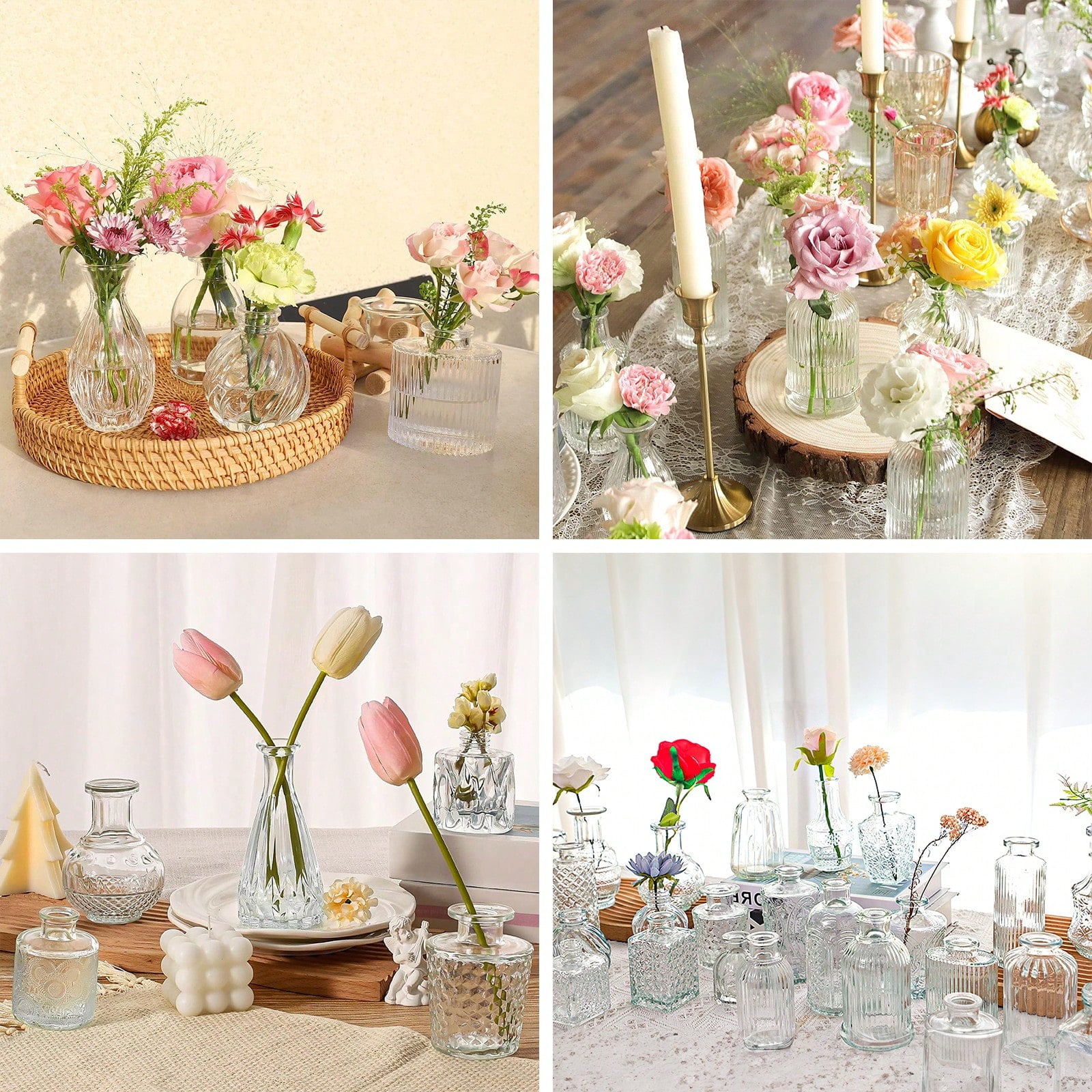 12/24/30/64pcs Bud Vases For Flowers, Small Vases For Centerpieces ...