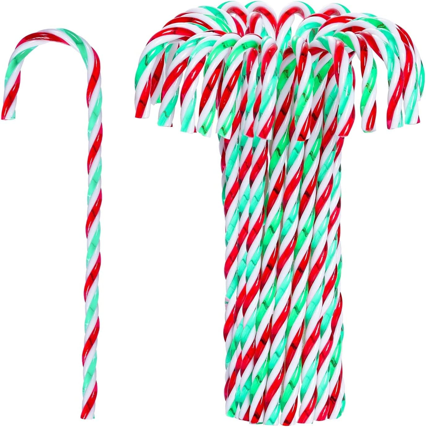 12/24/30 Pcs Christmas Candy Cane Ornament Plastic Christmas Tree ...