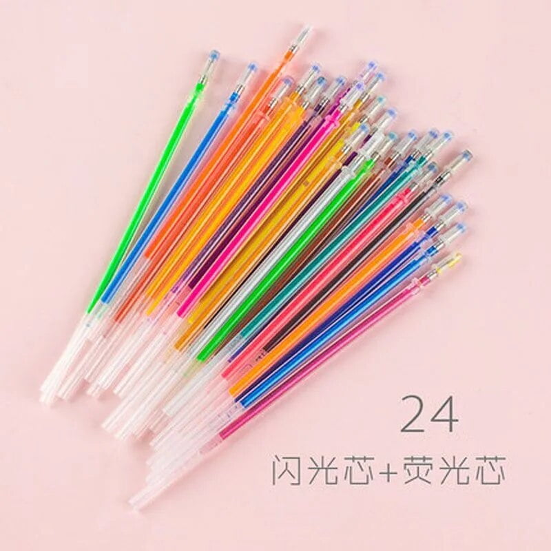 12/24/36/48/100Pcs Color Gel Pen Refill Rod 0.7mm Ball Pen Painting Gel ...