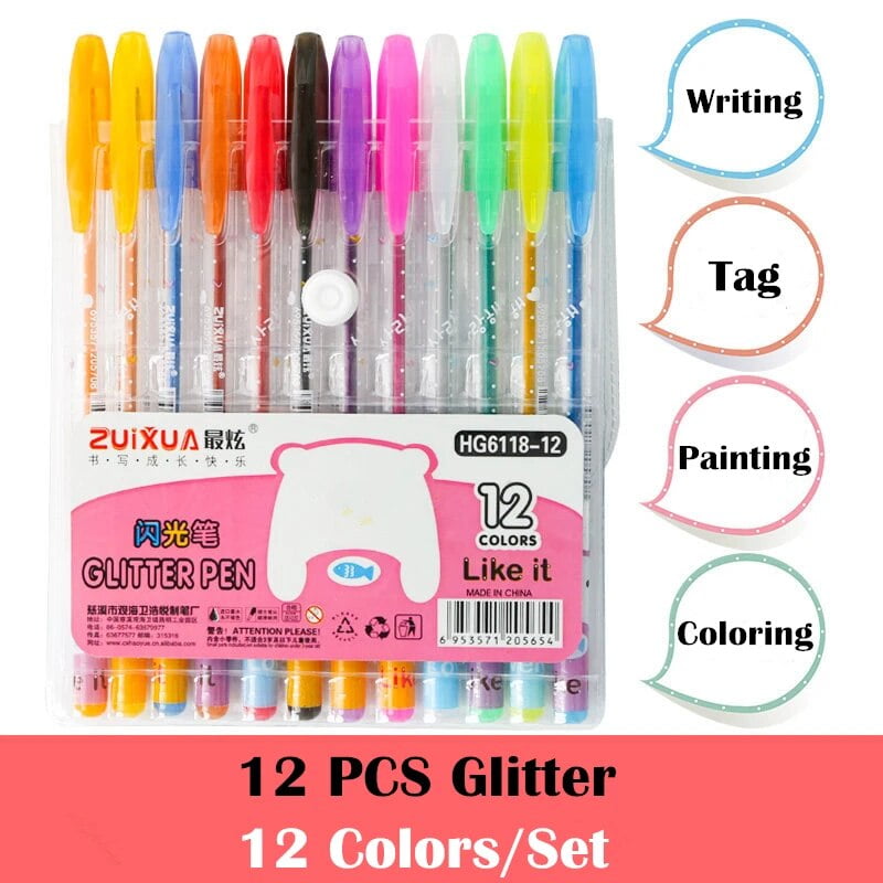 12/24/36/48/Set Colors Gel Pens Set Glitter Gel Pen For Adult Coloring ...