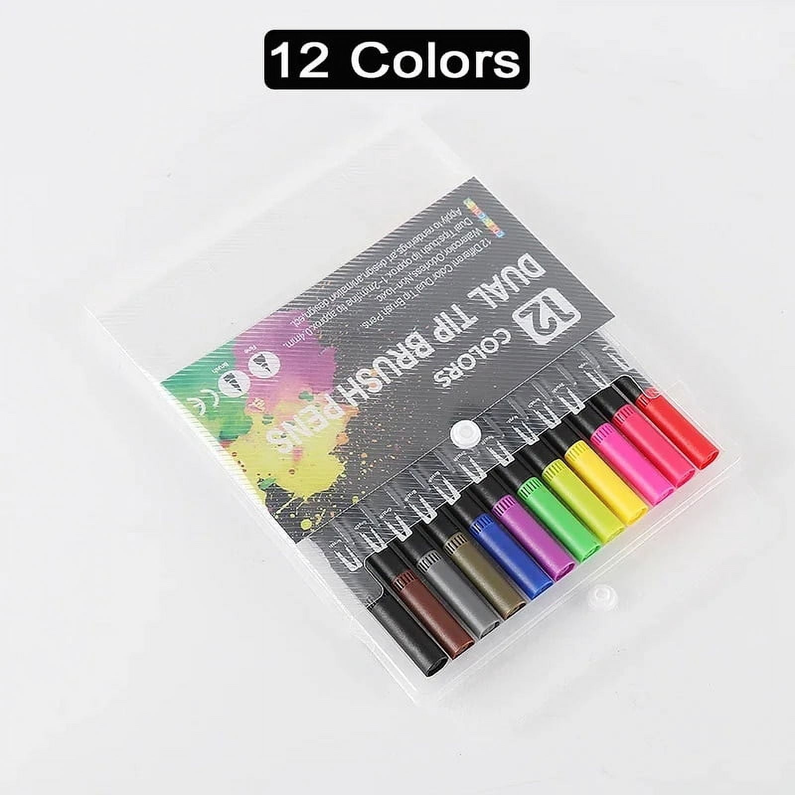 12 24 36 Colour Felt Tip Pens Watercolour Marker Pen,Double Art ...