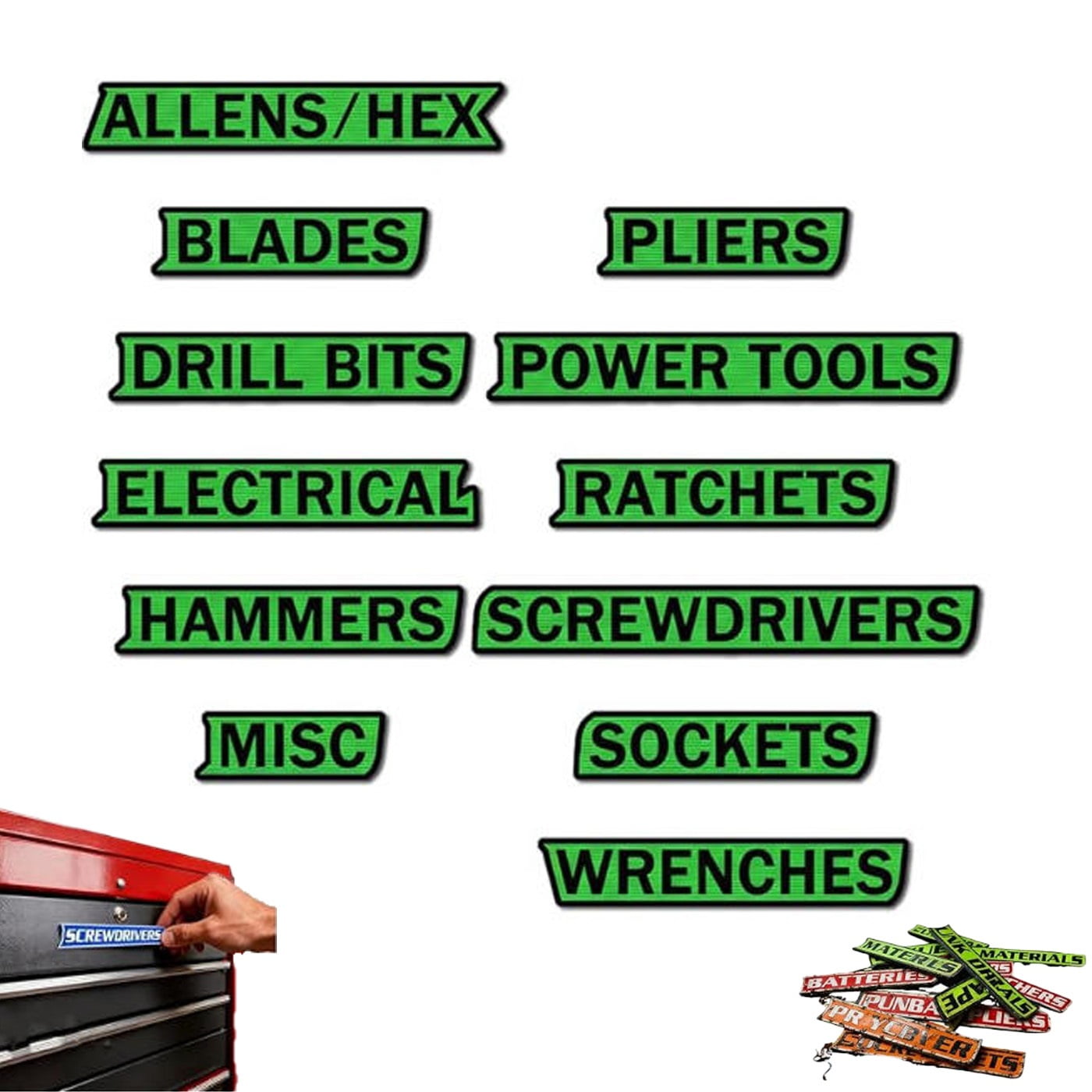 12/24/36 Pack of Magnetic Toolbox Labels, Custom Premium Labels for ...