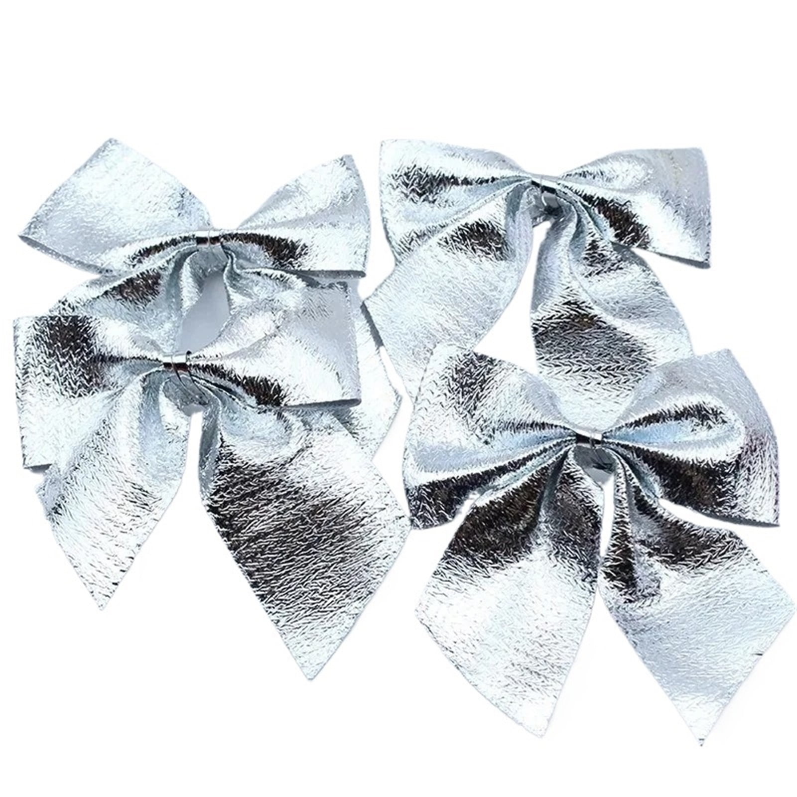 12/24/36Pcs Christmas Glitter Bow Red Mini Xmas Tree Bowknot For Home ...