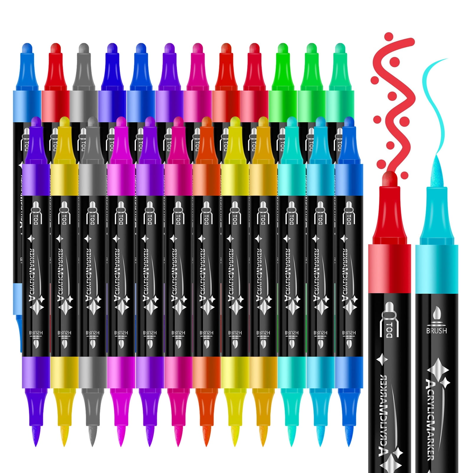 12/24/36Pcs Double Line Outline Marker Pen Set Waterproof Metallic Art ...