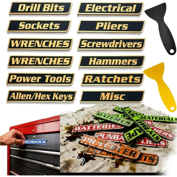 12/24/48 Pack of Tool Box Labels, 2026 Upgraded Version 3D-Printed Tool ...