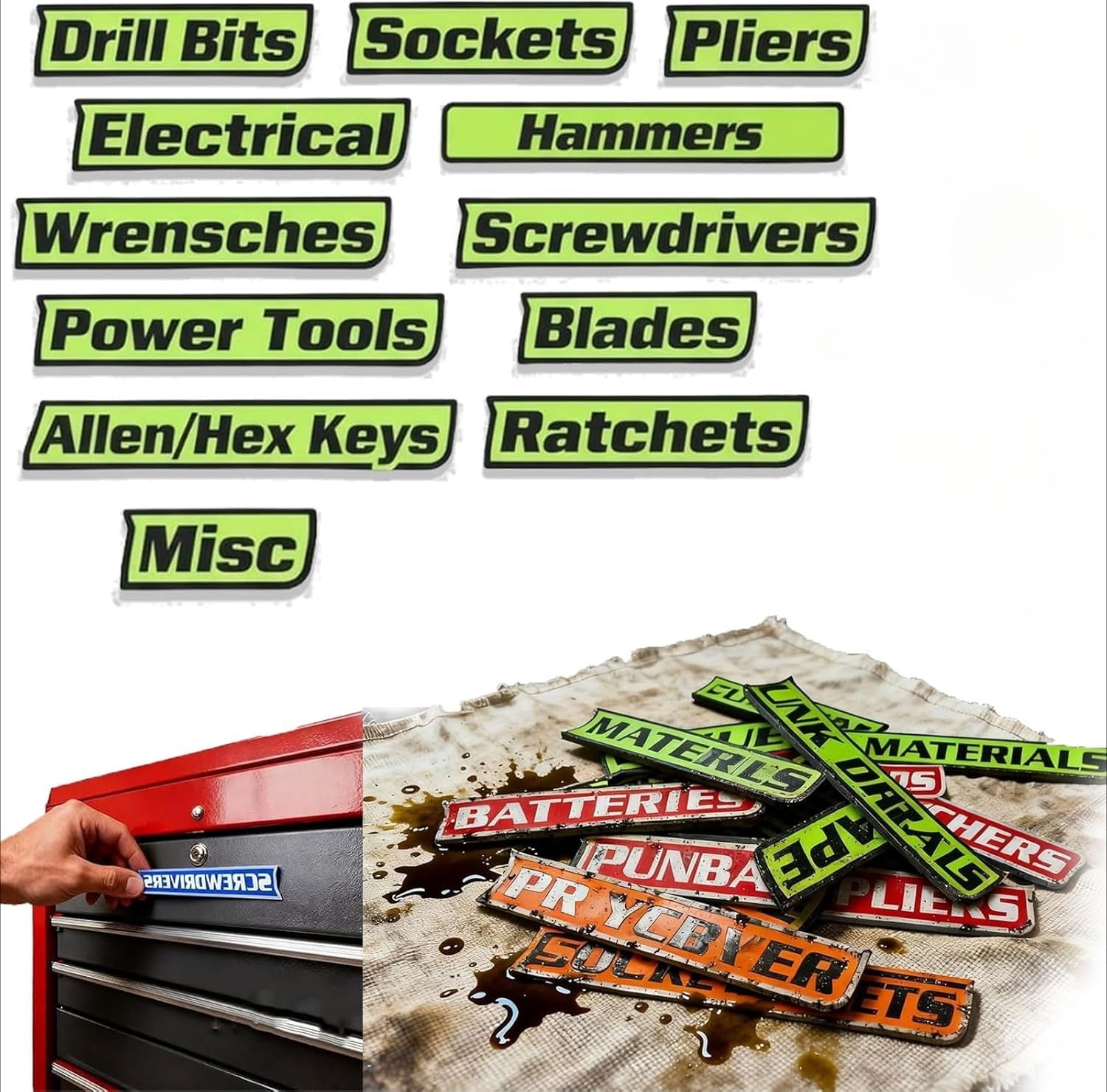 12/24/48-Pack of Magnetic Tool Box Labels, Upgraded Version 3D-Printed ...