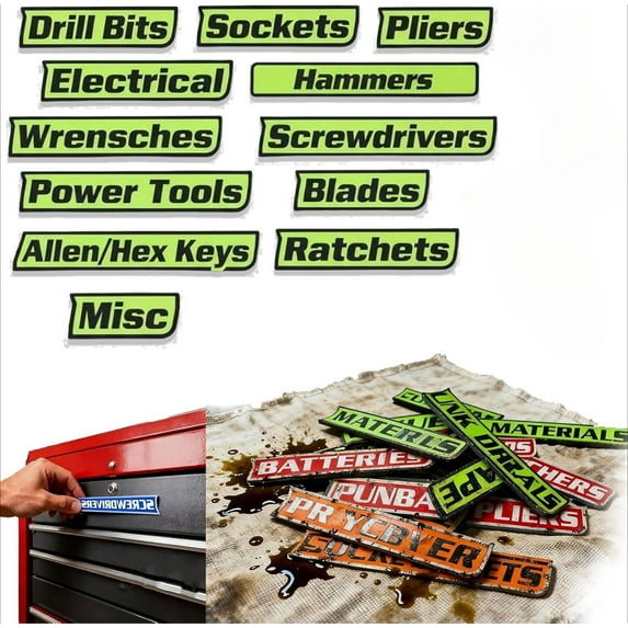 12/24/48-Pack of Magnetic Tool Box Labels, Upgraded Version 3D-Printed ...