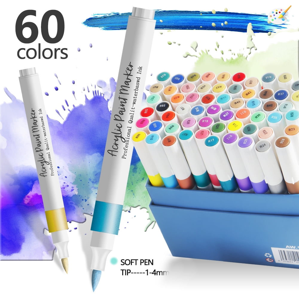 12/24 Colors Soft Headed Different Color Acrylic Marker Pen, Color Art ...