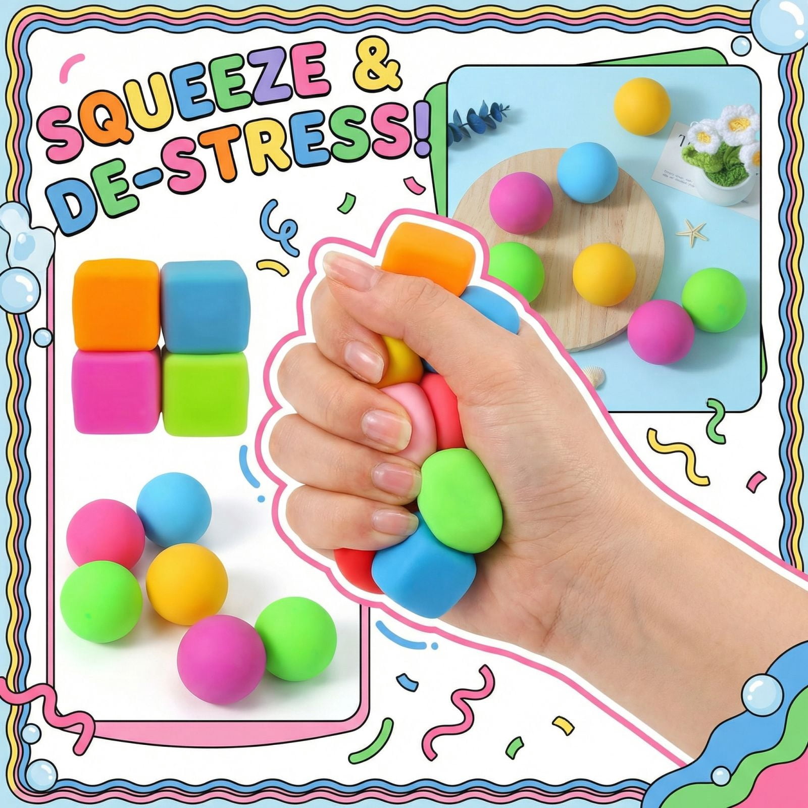 12/24 Pack Slow Rise Squeeze Fidget Toys, Soft Dough Sensory Stress ...