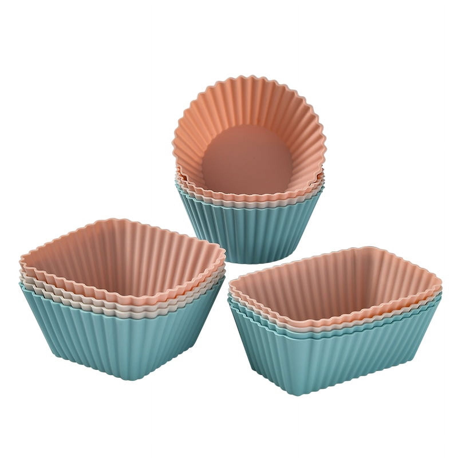 12/24 Pcs Cake Silicone Mold Muffin Cup Silicone Cake Mold Reusable Non ...