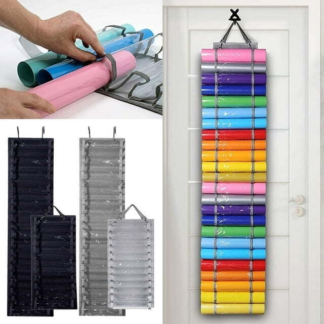 12/24 Rolls Hanging Adjustable Craft Vinyl Roll Keeper Craft Room ...
