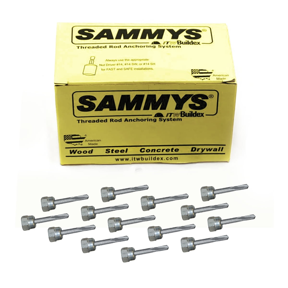 12-24 x 1 1/2 in. Sammys Rod Anchor Super Screw with Teks, 3/8 in ...