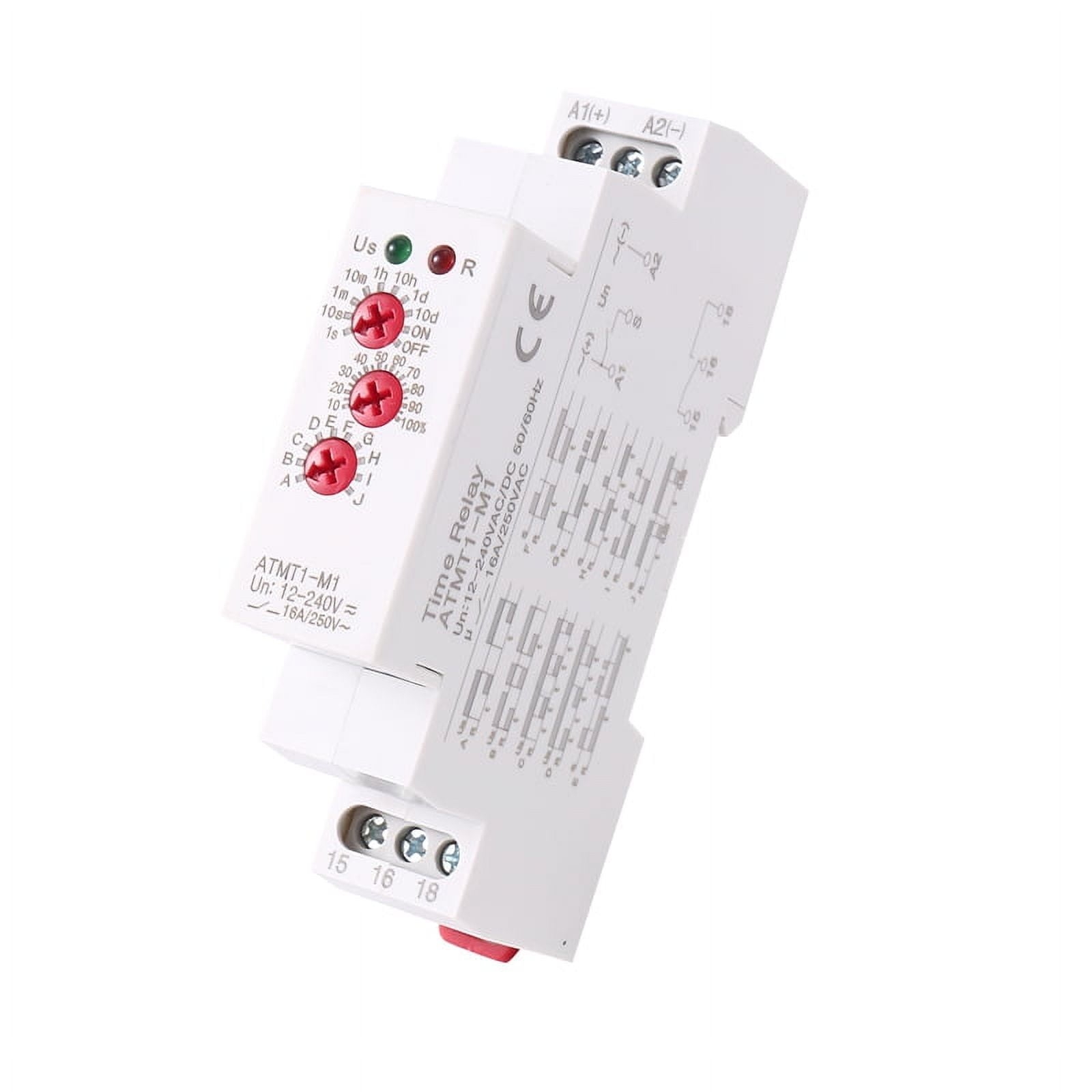 12 240vac Dc Din Rail Type Time Delay Relay 16a 250vac Multifunction With 10 Function Choices