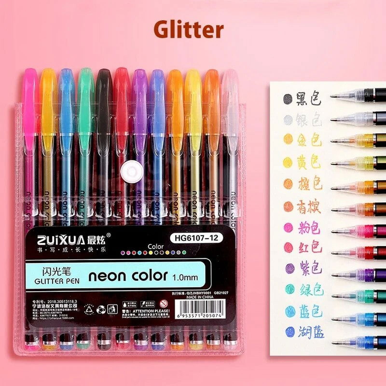 12/24Pcs Metallic Glitter Colors Gel Pens for School Office Adult ...