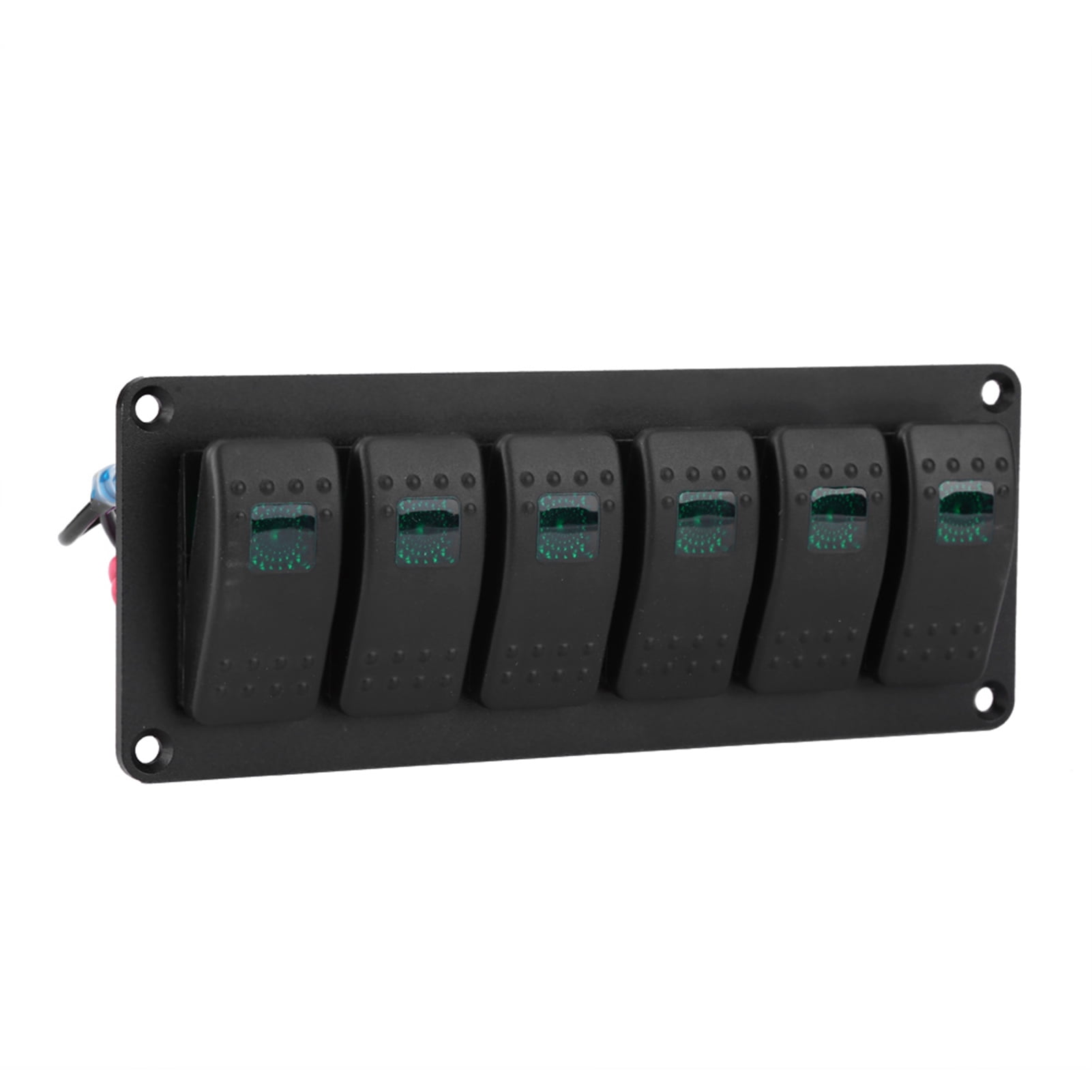 12-24V 6 Gang Rocker Switch Panel for Car RV Boat Yacht Marine Green ...